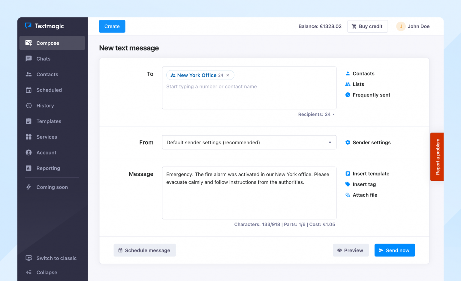 Crisis Communication Management with SMS Text Messaging