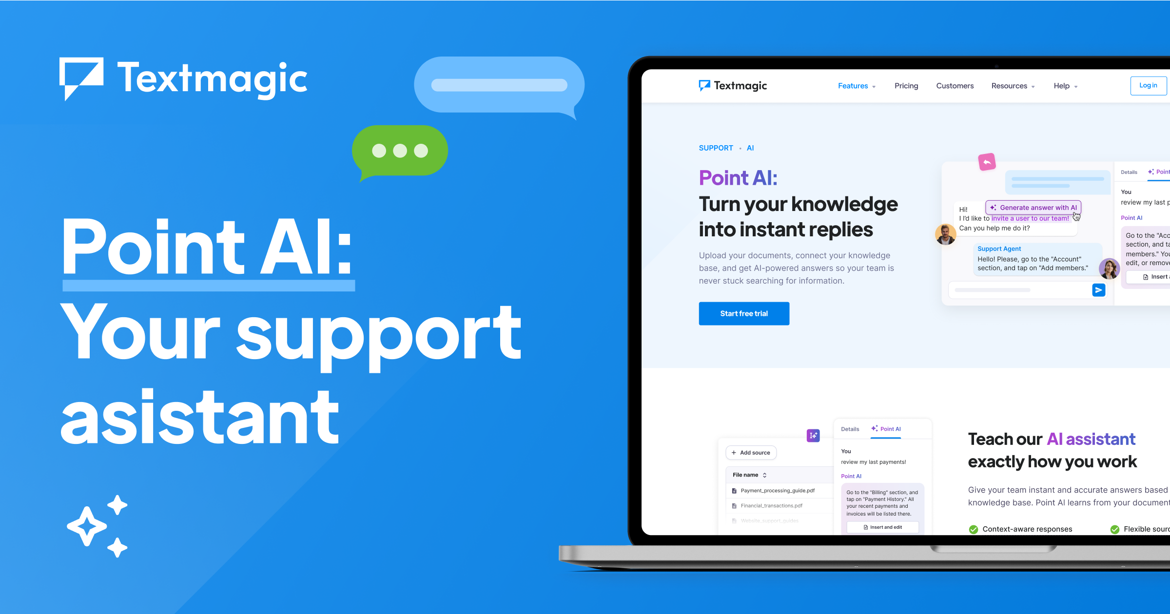 Point AI assistant for two-way communication - Textmagic