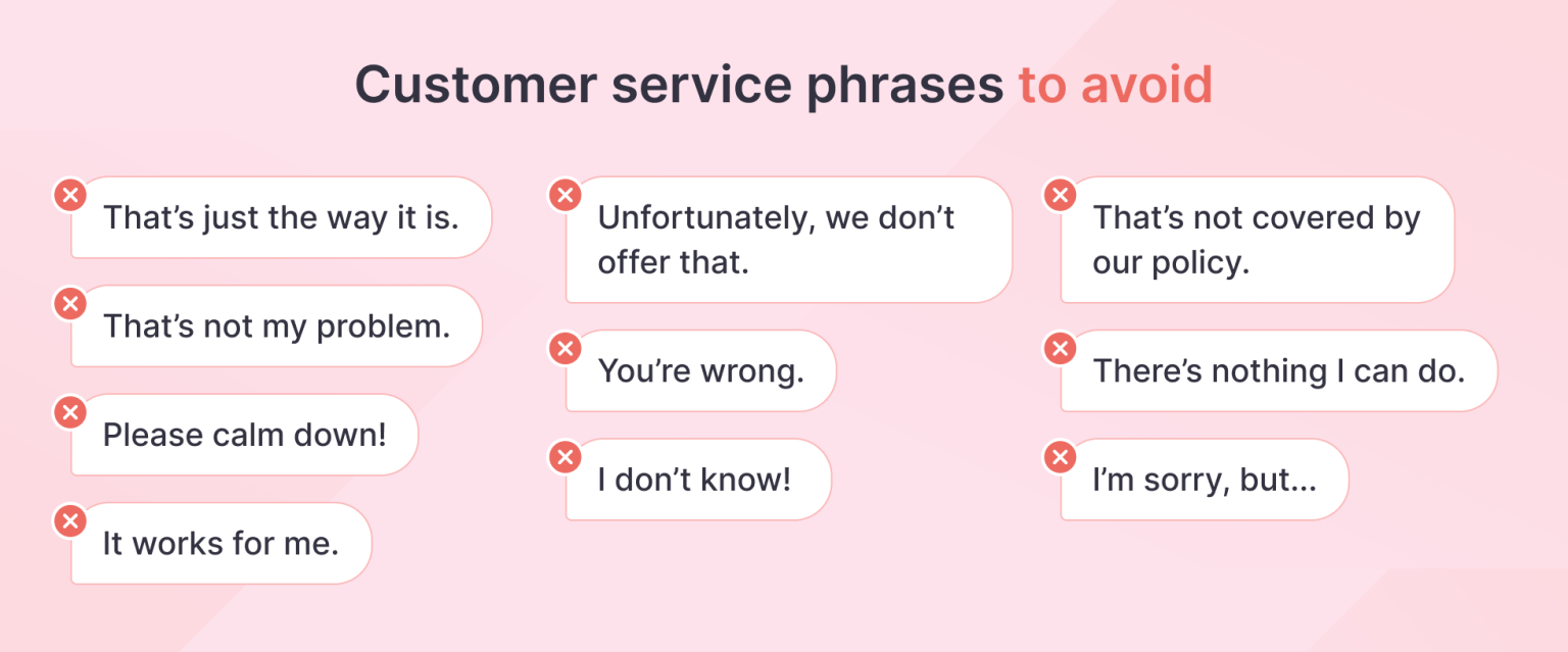 20 Customer Service Phrases to Use (+ 10 to Avoid)
