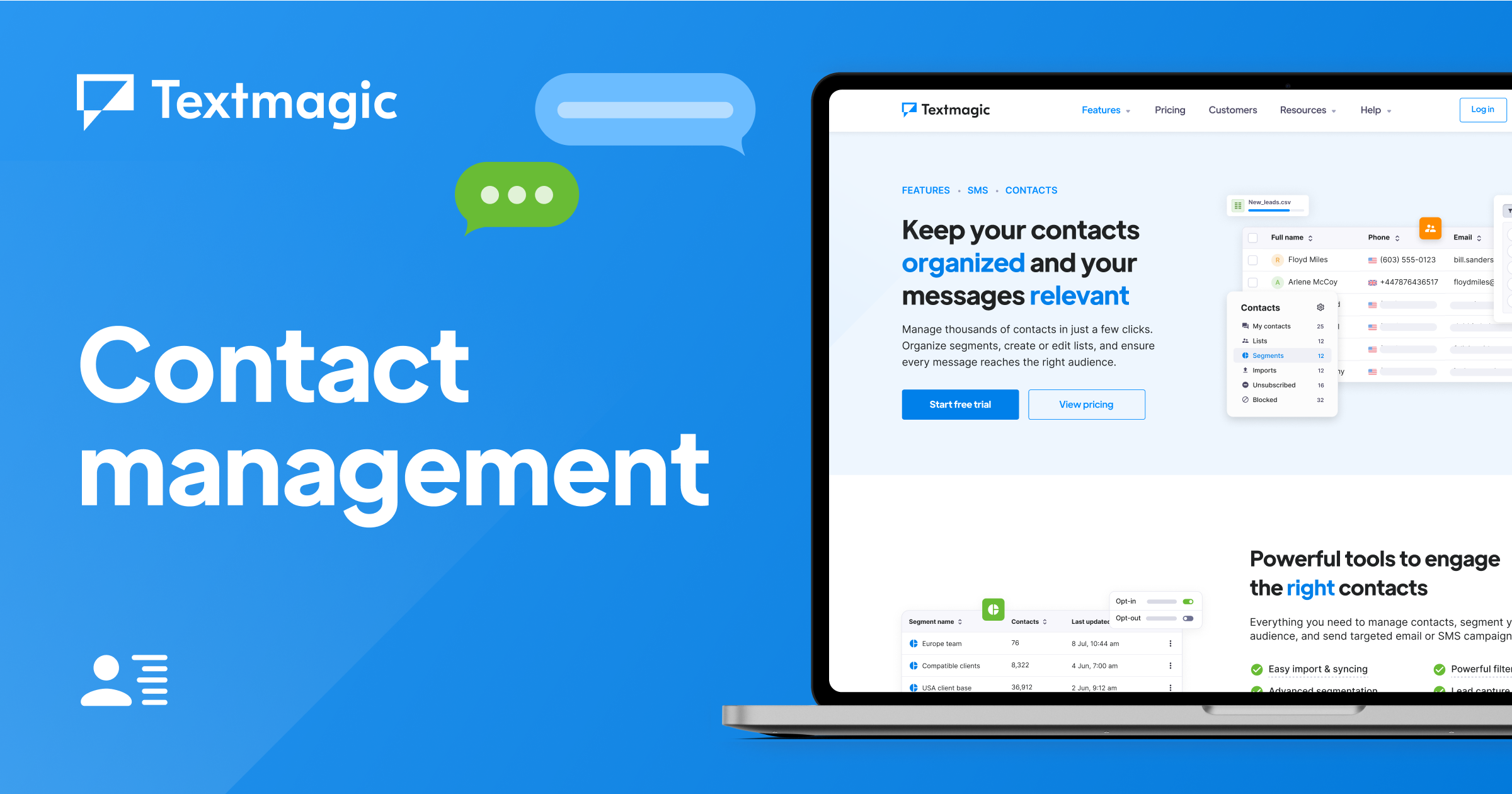 Contact Management for SMS & Email Campaigns - Textmagic